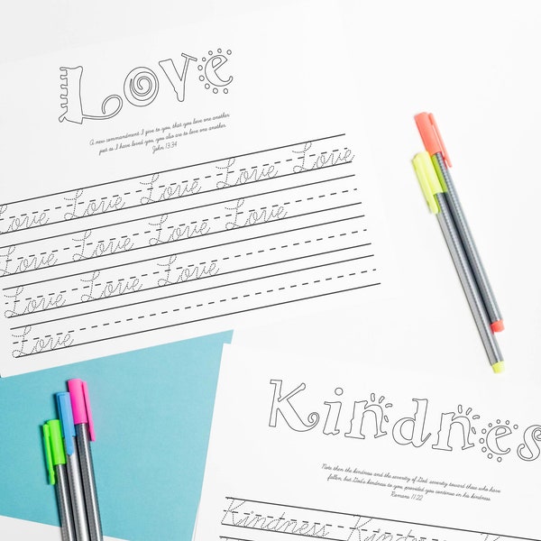 Cursive Learn, Trace and Color the Fruits of the Holy Spirit ...