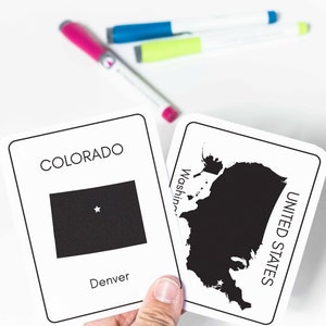 United States Capitals Flash Cards - Digital Download - Etsy