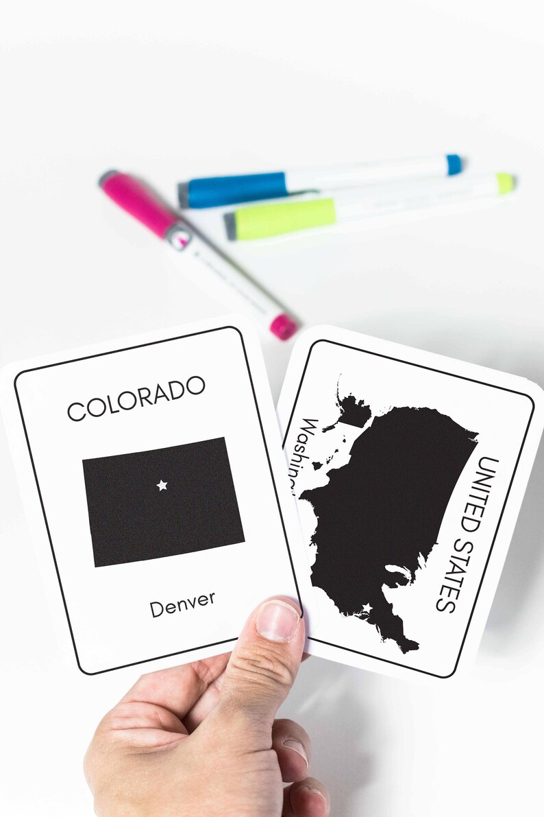 United States Capitals Flash Cards - Digital Download - Etsy