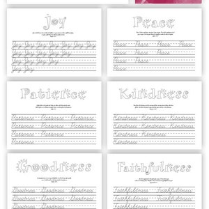 Cursive - Learn, Trace and Color the Fruits of the Holy Spirit ...