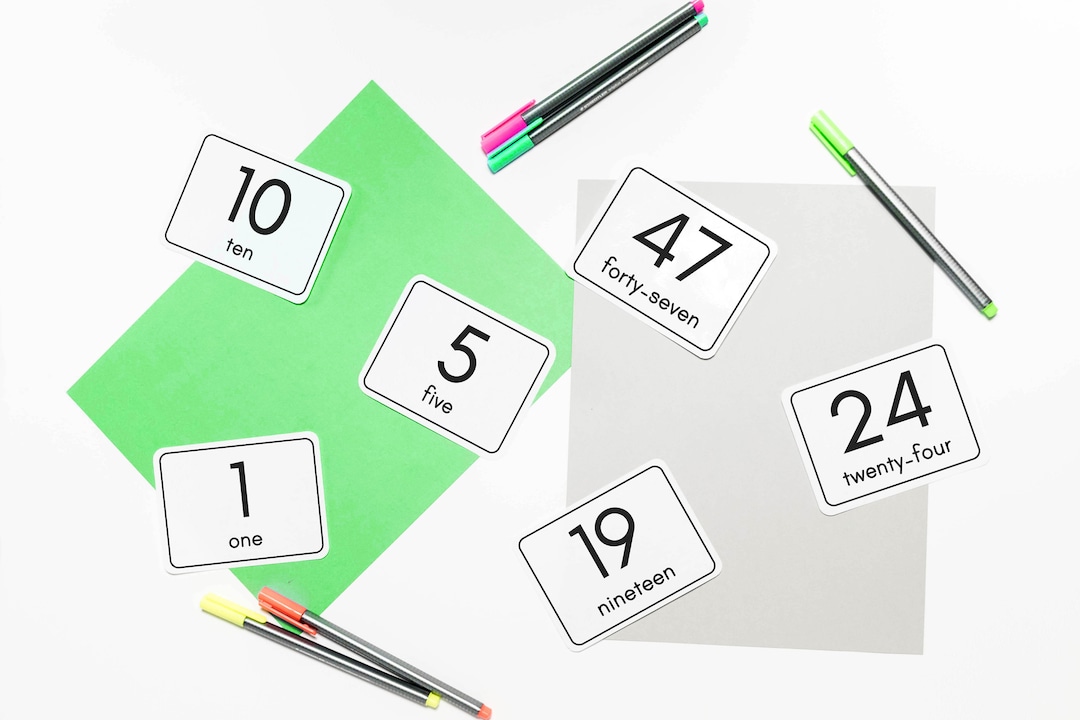 Practice Numbers 1 to 100 Flash Cards Black and White! Instant Download ...