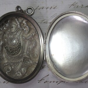 Rare Victorian Anglo Indian Heavy Sterling Silver Swami Deity Pendant ...