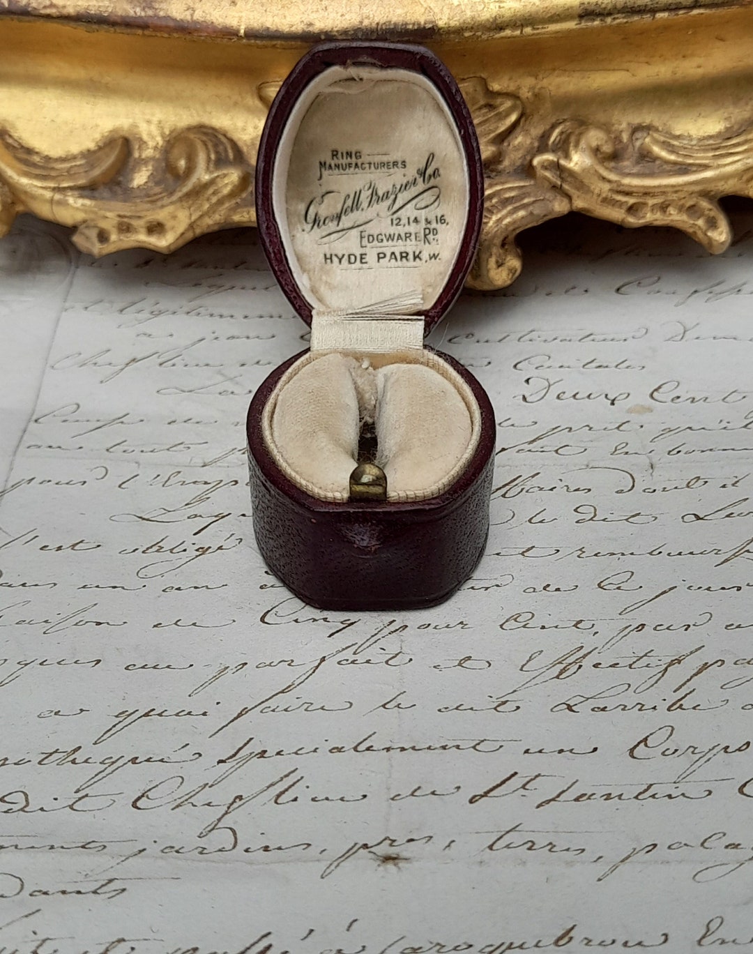 Antique Victorian Tall Leather Ring Box-jewellers Ring Presentation Box ...