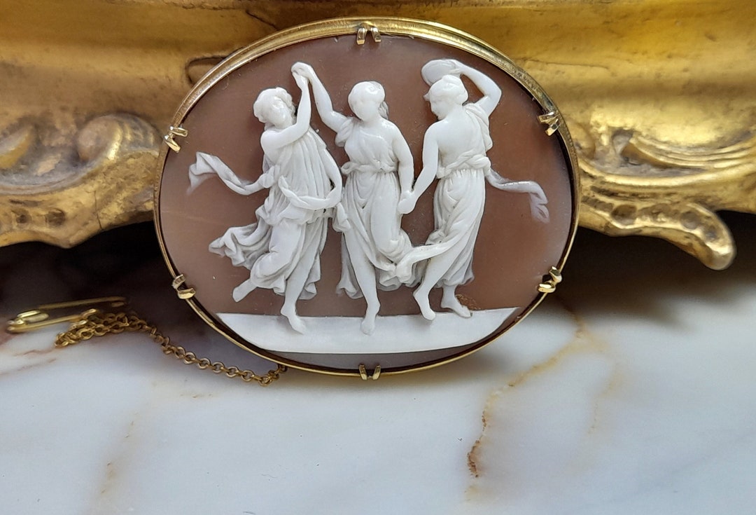 Fine Quality Antique Carved Shell Cameo of the Three Graces - Etsy Canada