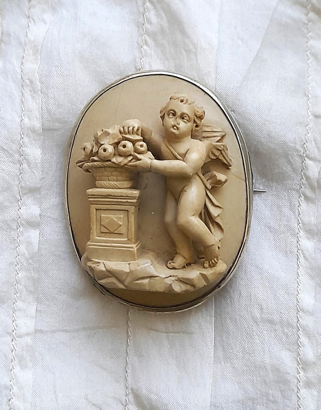 Antique Victorian High Relief Carved Lava Cameo-19th Century Grand Tour ...