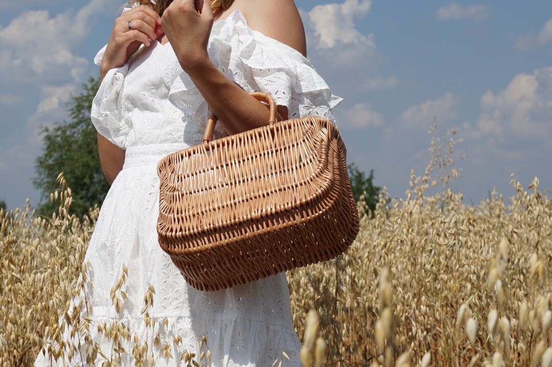Small Wicker Handbag, Summer Beach Bag, Wicker Basket. Personalized ...