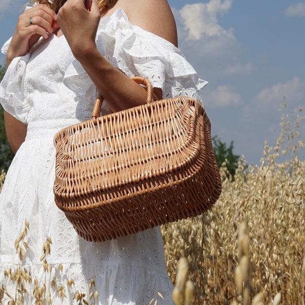 Wicker Handbag - Etsy