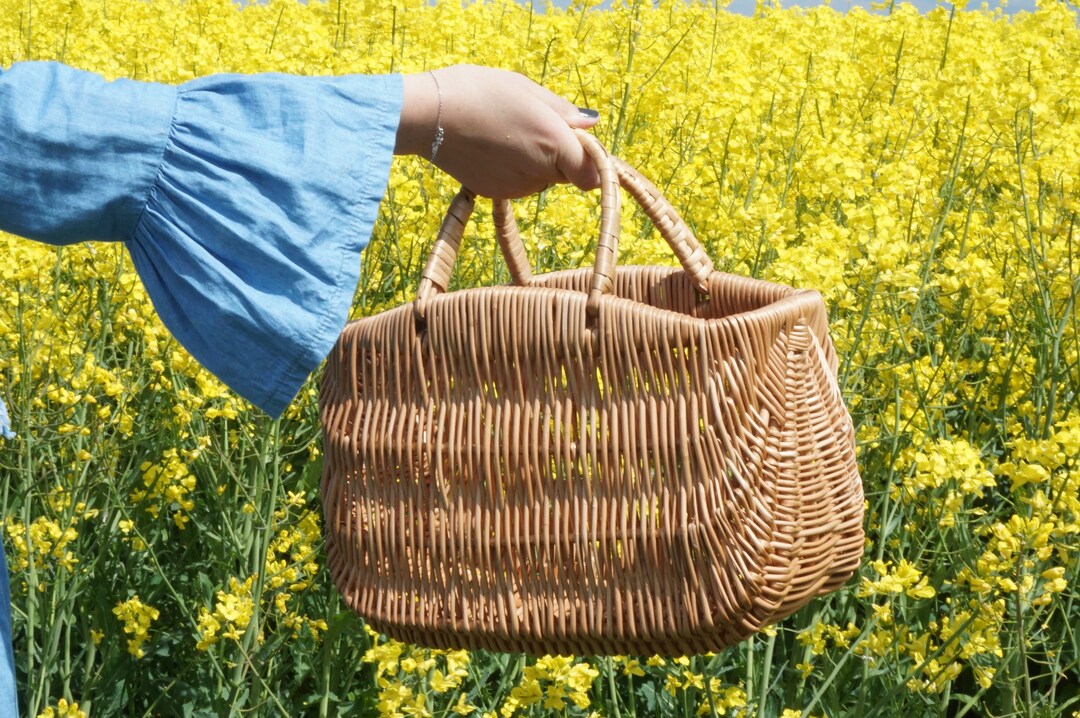 Small Wicker Bag, Beach Bag, Wicker Basket, Tote Bag,french Market Bag ...
