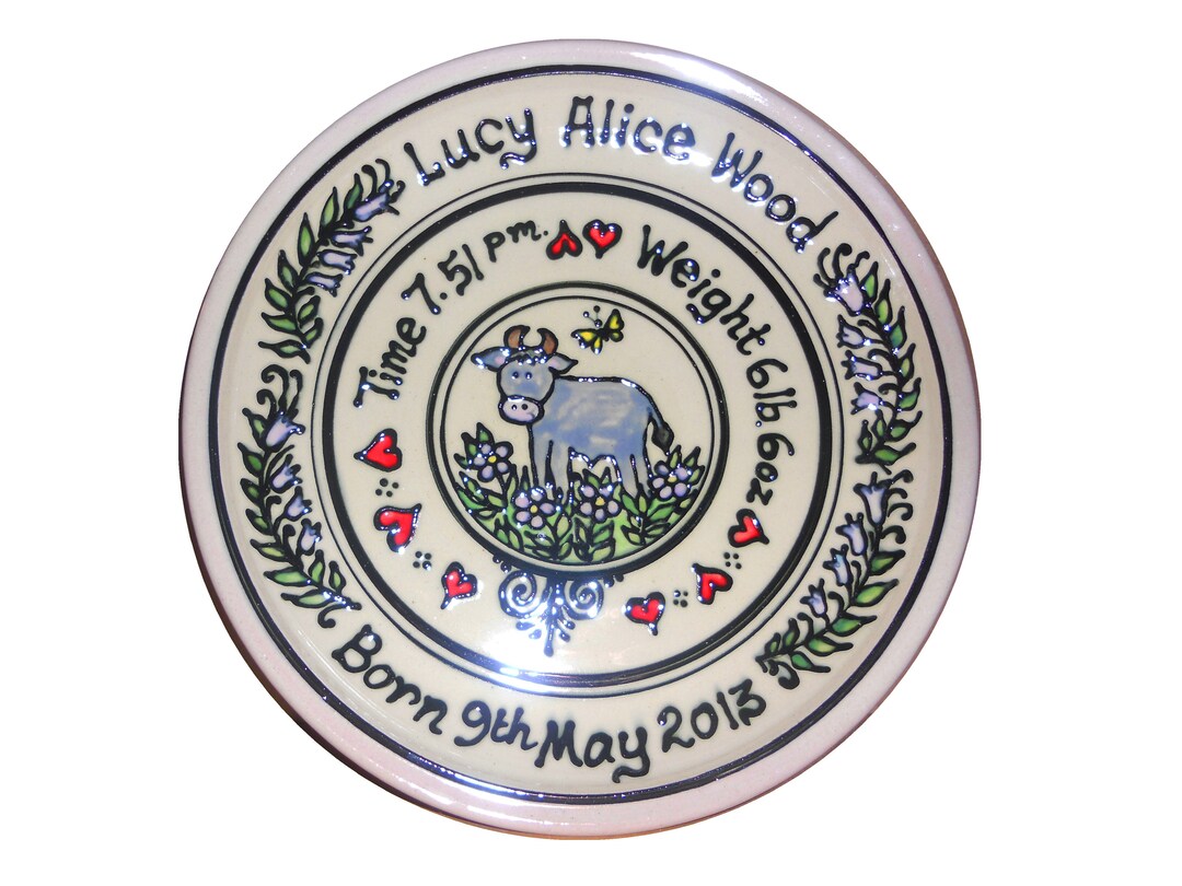 Piggery Pottery Handmade Ceramic Personalised Star-sign Birth Baby ...