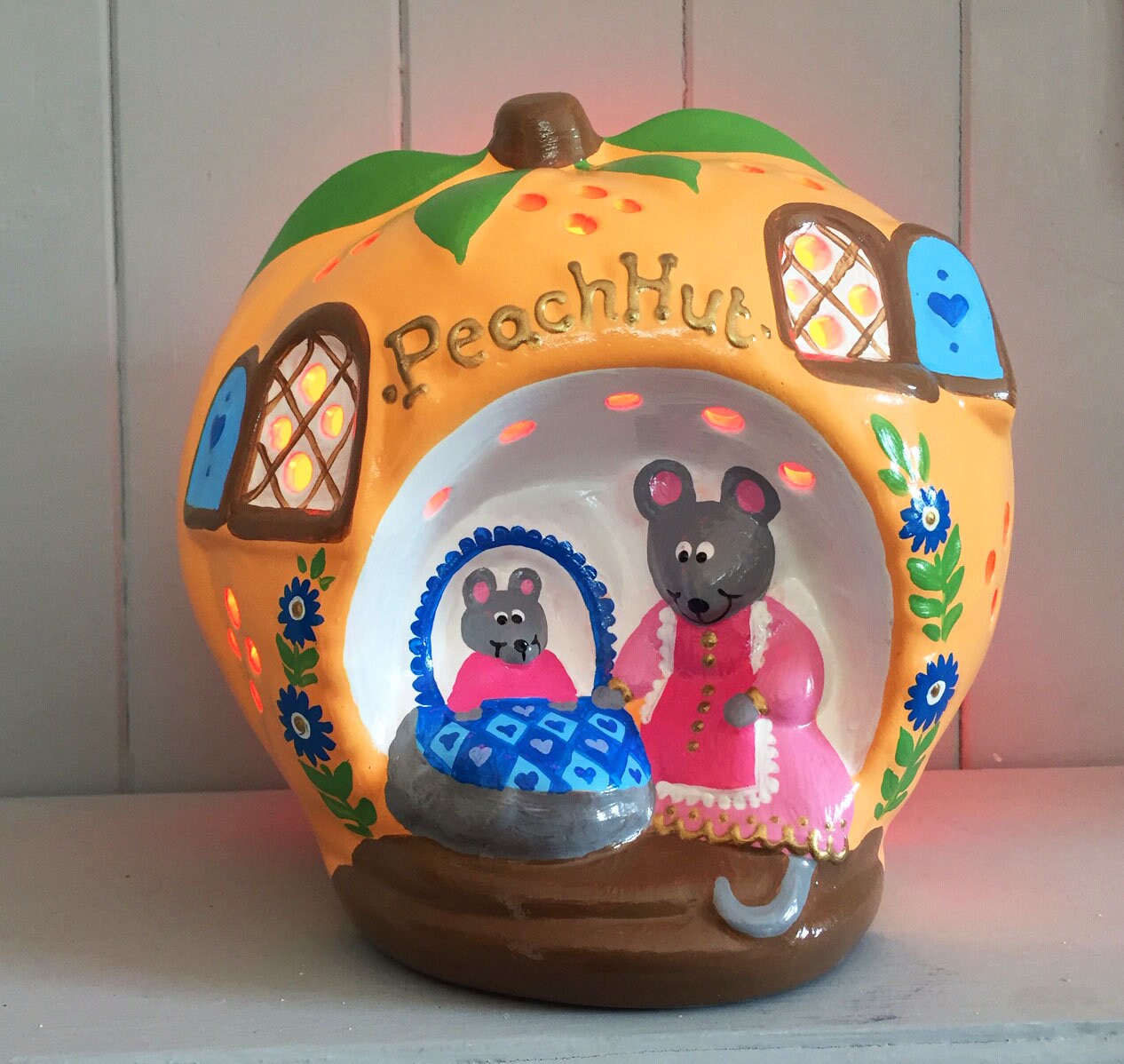 Piggery Pottery Handmade Ceramic 'peach Hut' Children's Nightlight ...
