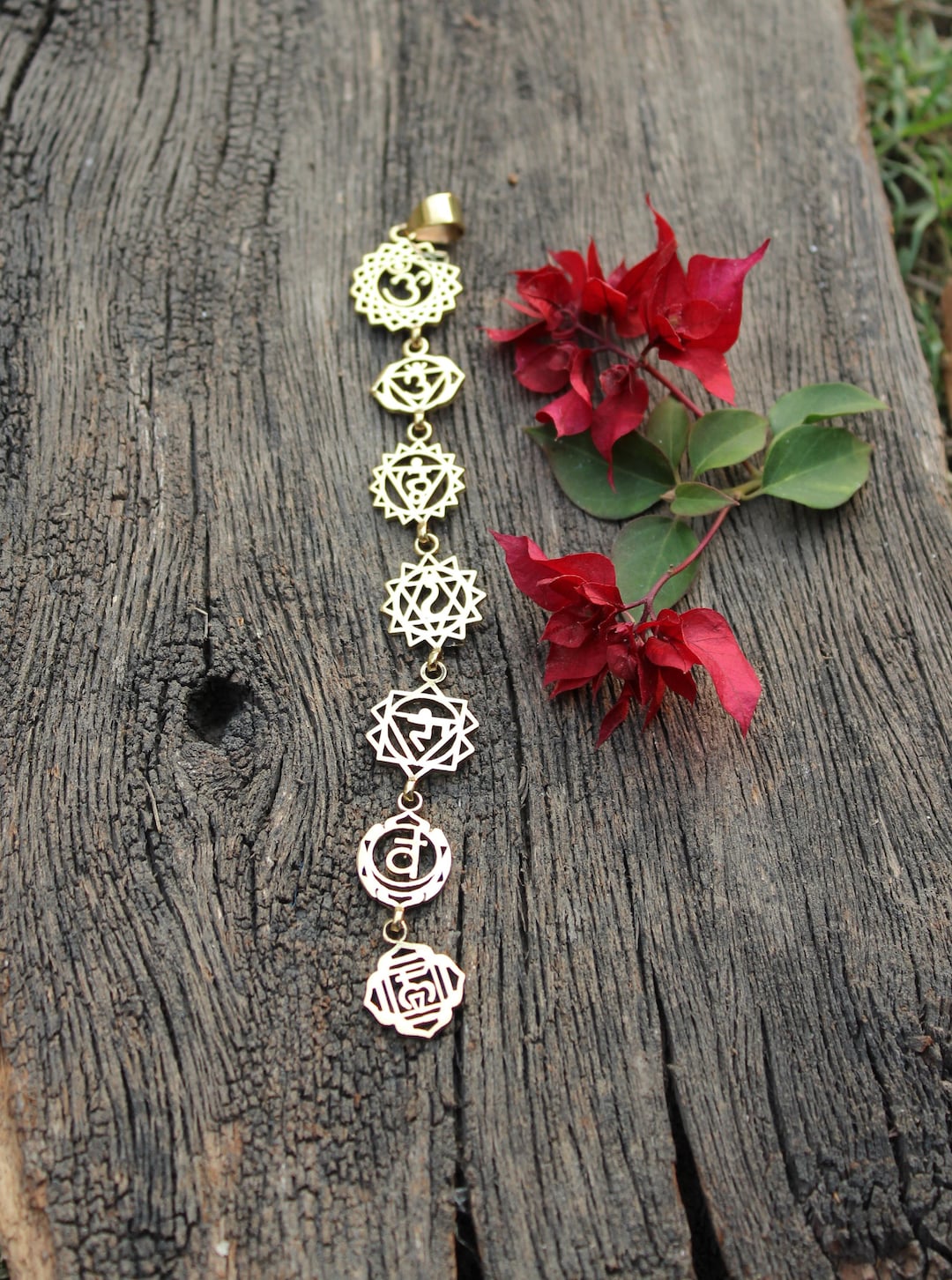 Brass 7 Chakras Pendant, Handmade Pendant,brass Pendant,chakras Pendant ...