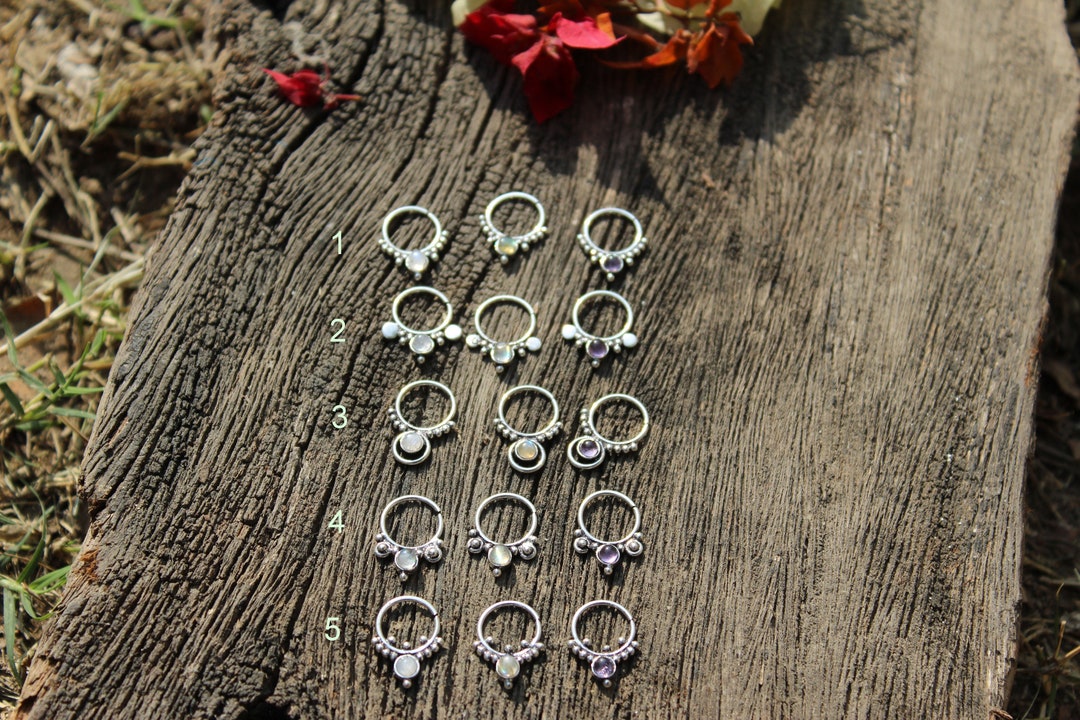 Silver Septum Ring, Real Septum,handmade,pierced Nose Ring Brass Septum ...