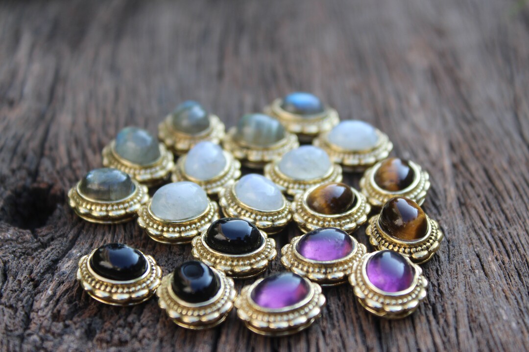 Oval Grooved Stones,moonstone,labradorite,black Onyx,tiger Eye,amethyst ...