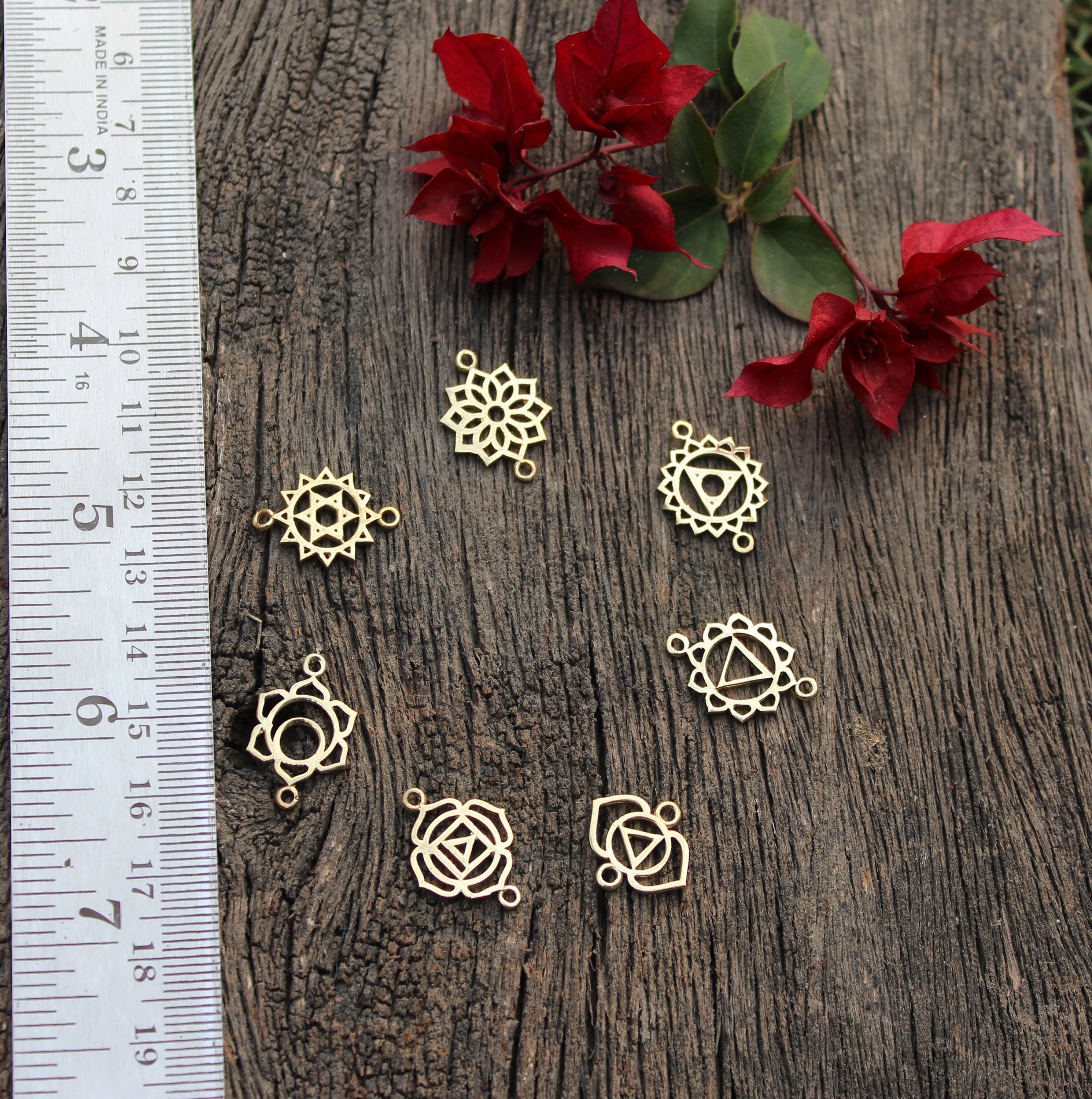 Seven Chakras Charms Set,brass Pendants,brass Charms ,7 Chakras,yoga ...