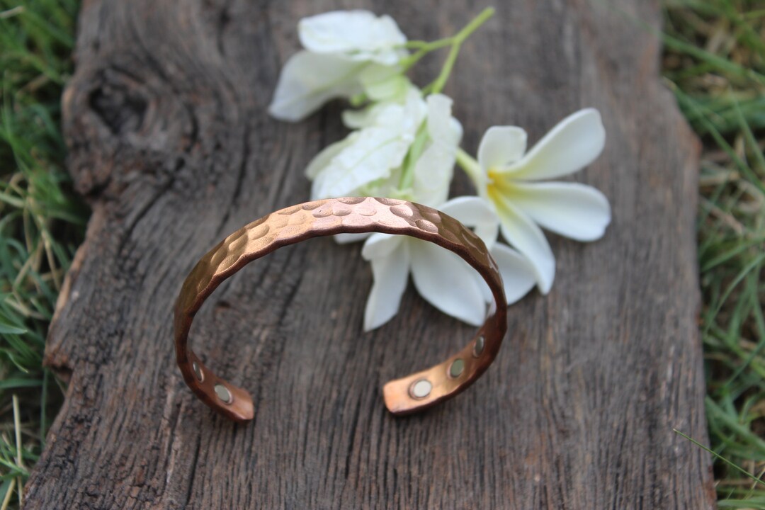 Magnetic Hammered Bracelet,copper Hand Cuff,copper Jewelry,copper ...
