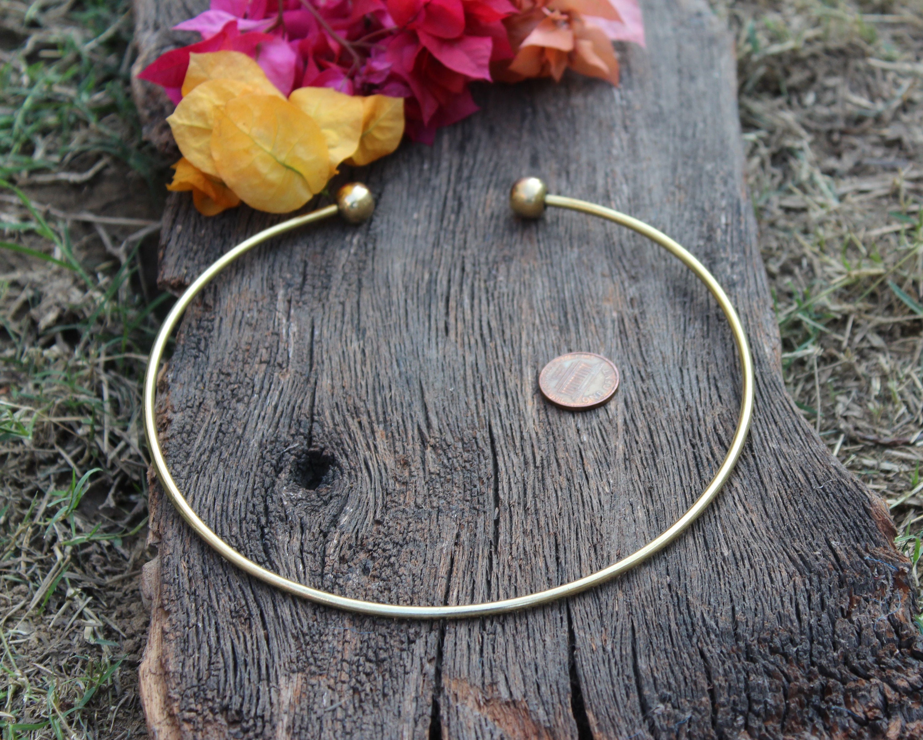 Flexible Plain Brass Chokersolid Brass Choker Necklace Brass | Etsy