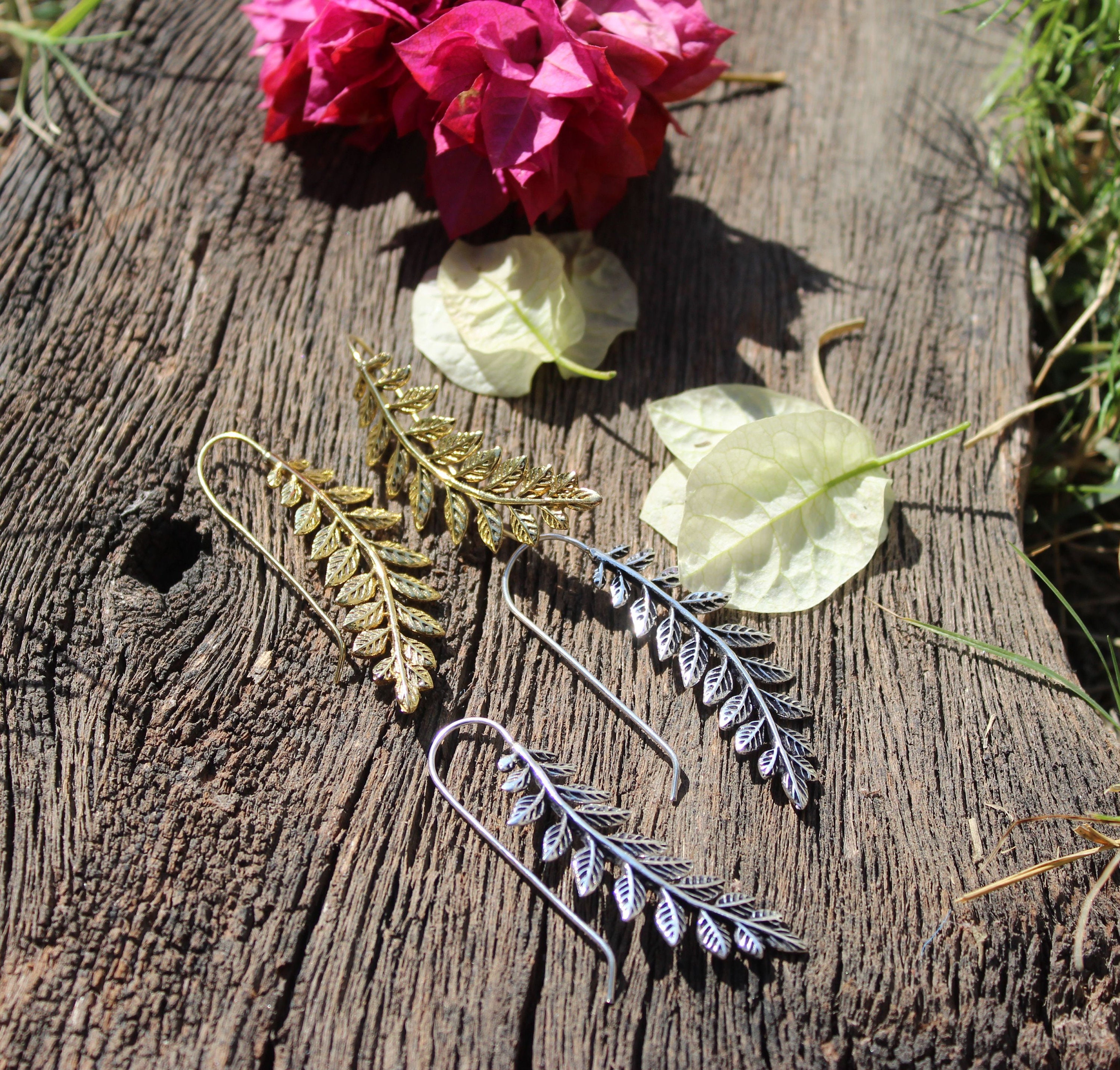Leaf EarringsFeather EarringsStatement EarringsDangle Drop | Etsy