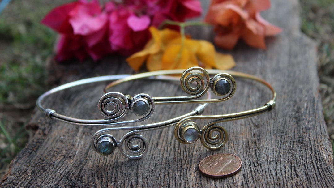 Mandala Arm Band,moonstone Arm Cuff,labradorite Arm Band,armlet,brass ...