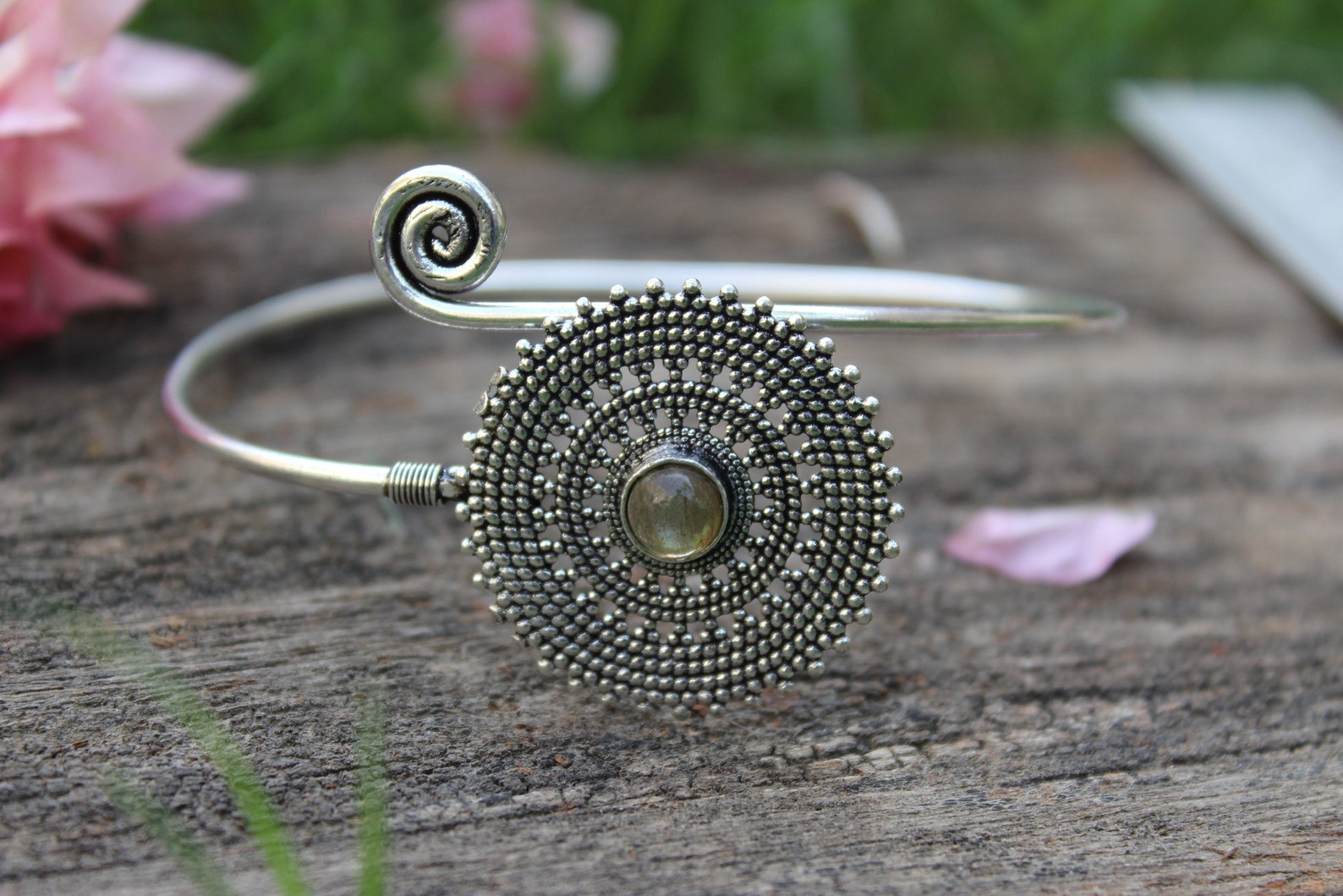 Mandala Arm Band,labradorite Arm Cuff,armlet,brass Arm Cuff,silver Arm ...
