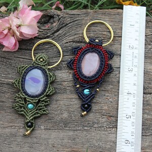 Rose Quartz Macrame Key Chain/pendant,agate Macrame Key Chain/pendant ...