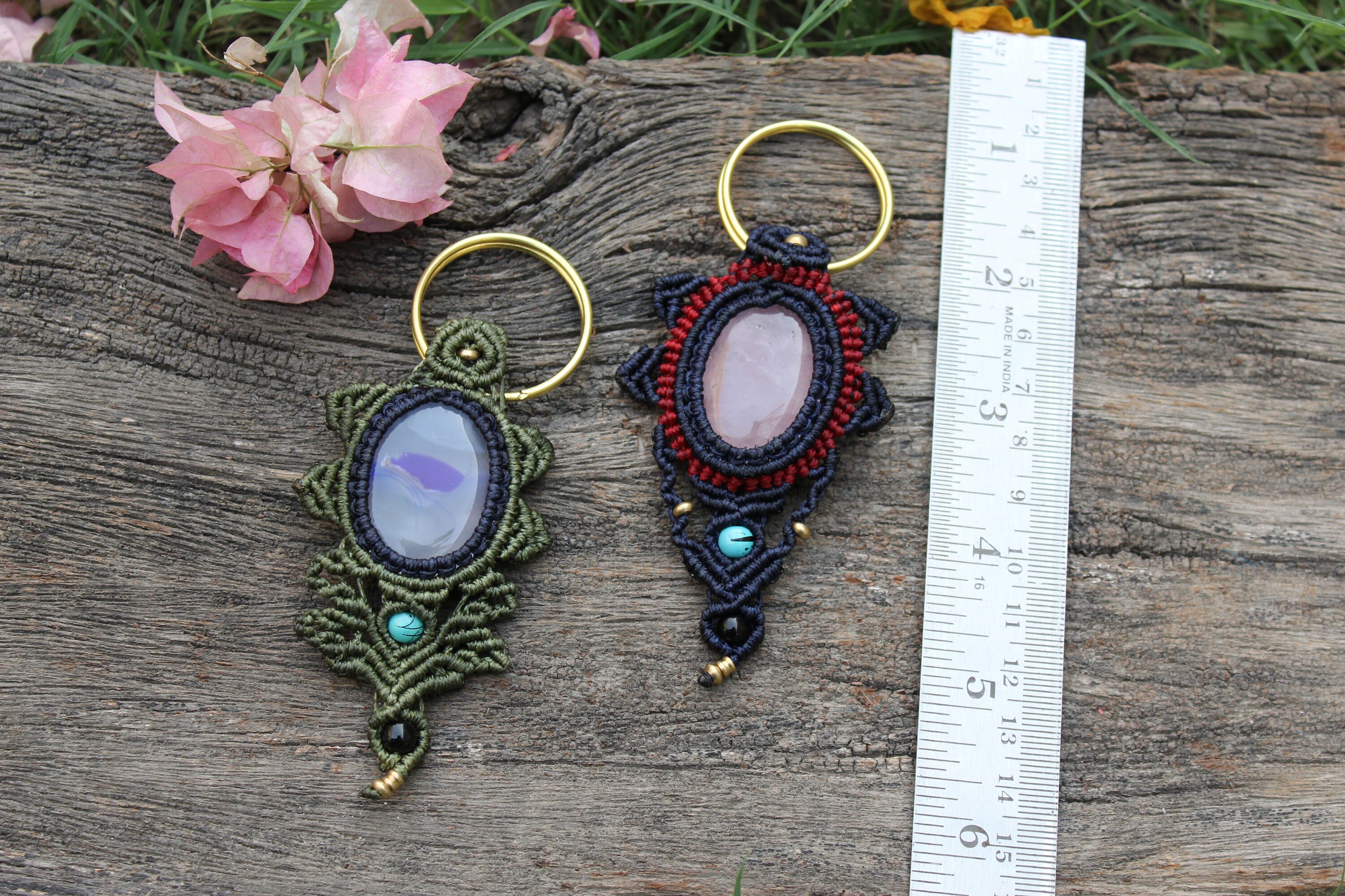 Rose Quartz Macrame Key Chain/pendant,agate Macrame Key Chain/pendant ...