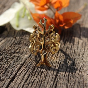 Tree Ring,adjustable Brass Ring, Handmade Ring,tree of Life Ring,multi ...