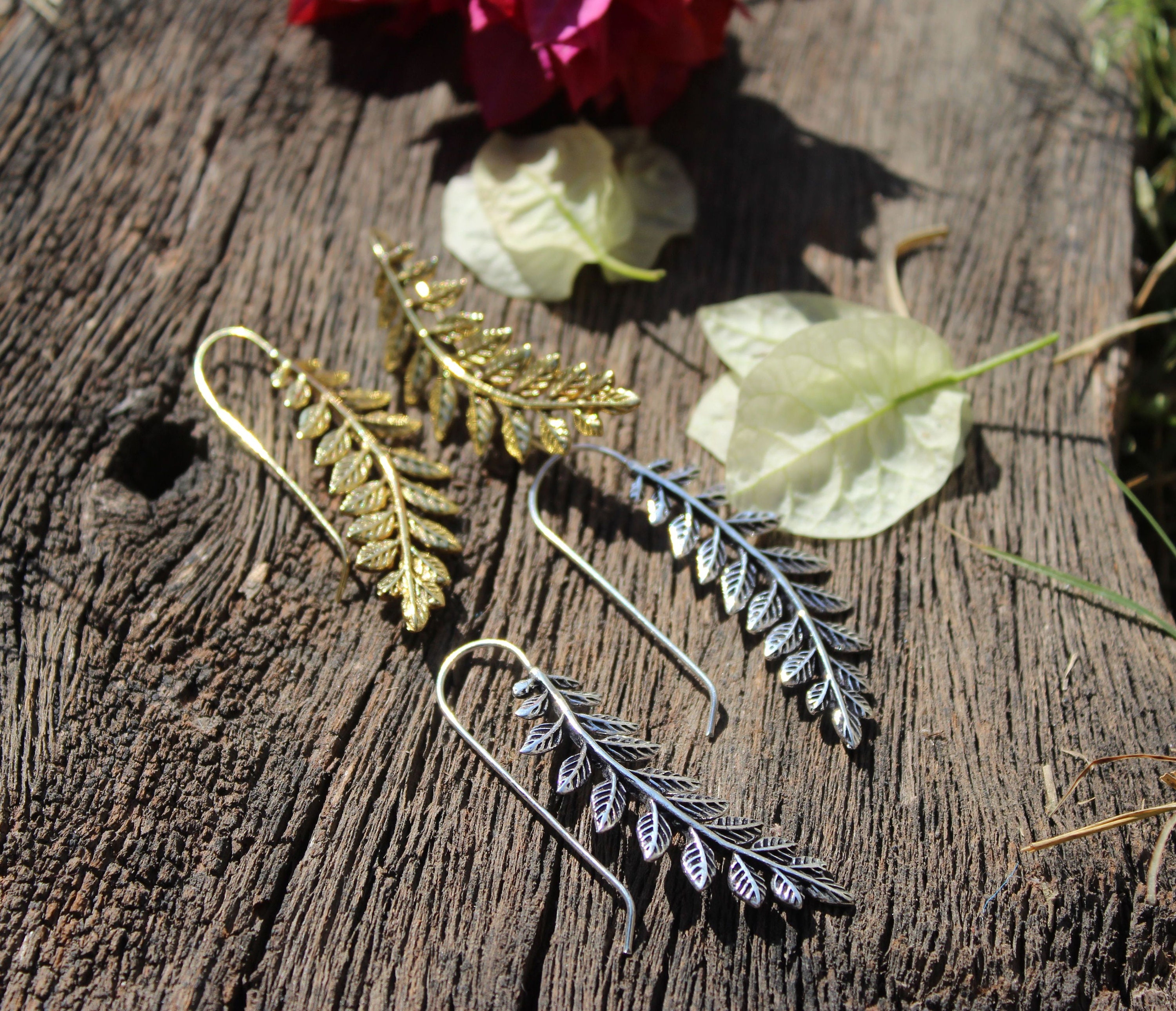 Leaf EarringsFeather EarringsStatement EarringsDangle Drop | Etsy