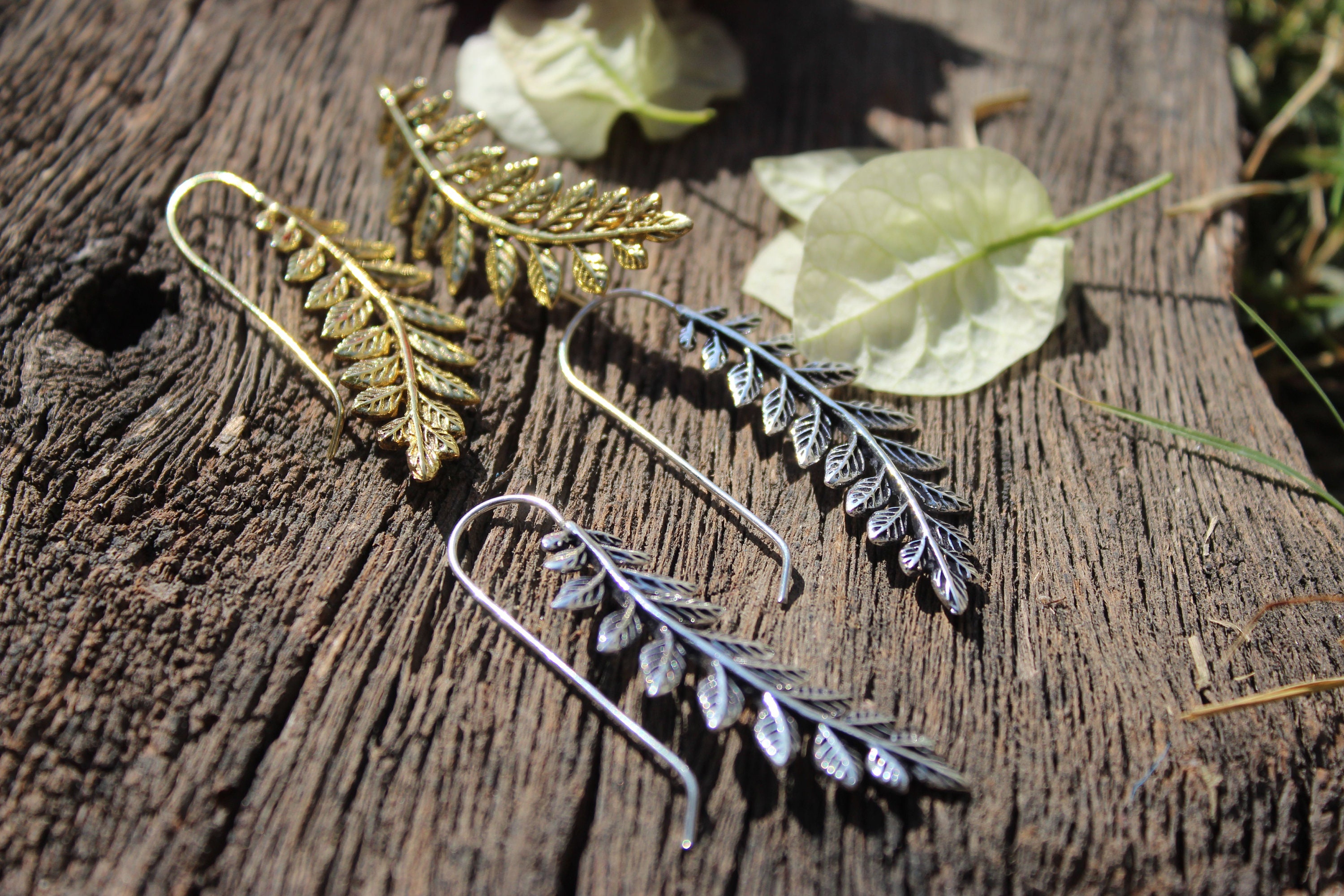 Leaf EarringsFeather EarringsStatement EarringsDangle Drop | Etsy