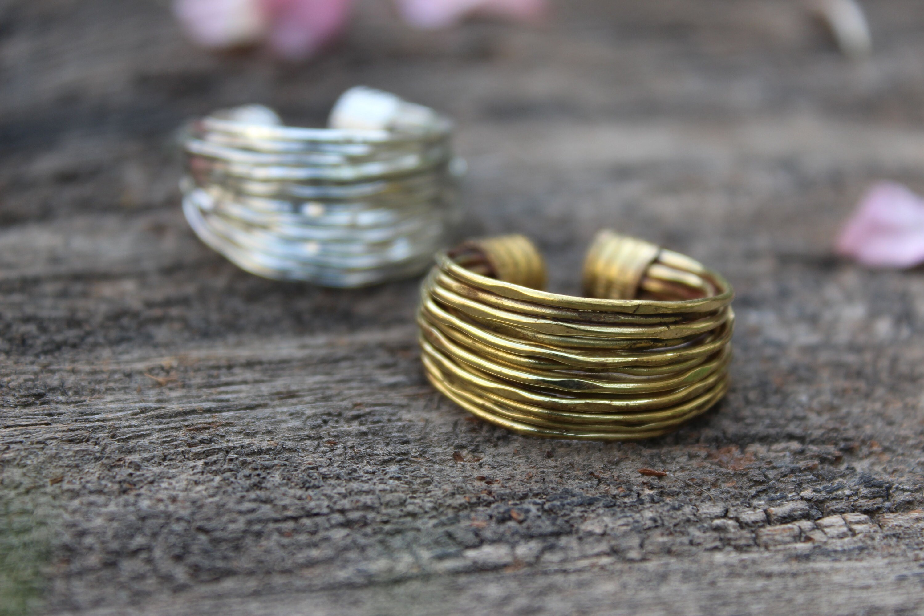 Multiple Wire Brass Ringadjustable Brass Ringhandmade Brass | Etsy