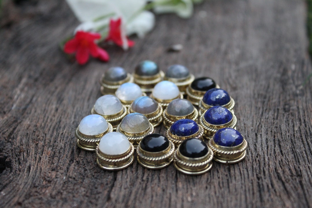 Round Cabochons,grooved Rainbow Moonstone,labradorite,black Onyx,lapis ...