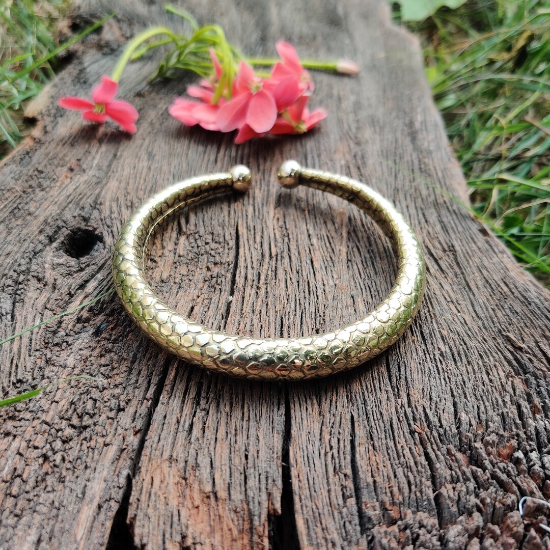 Snake Skin Hand Cuff,ethnic Hand Cuff,flexible Bracelet,ethnic Brass ...