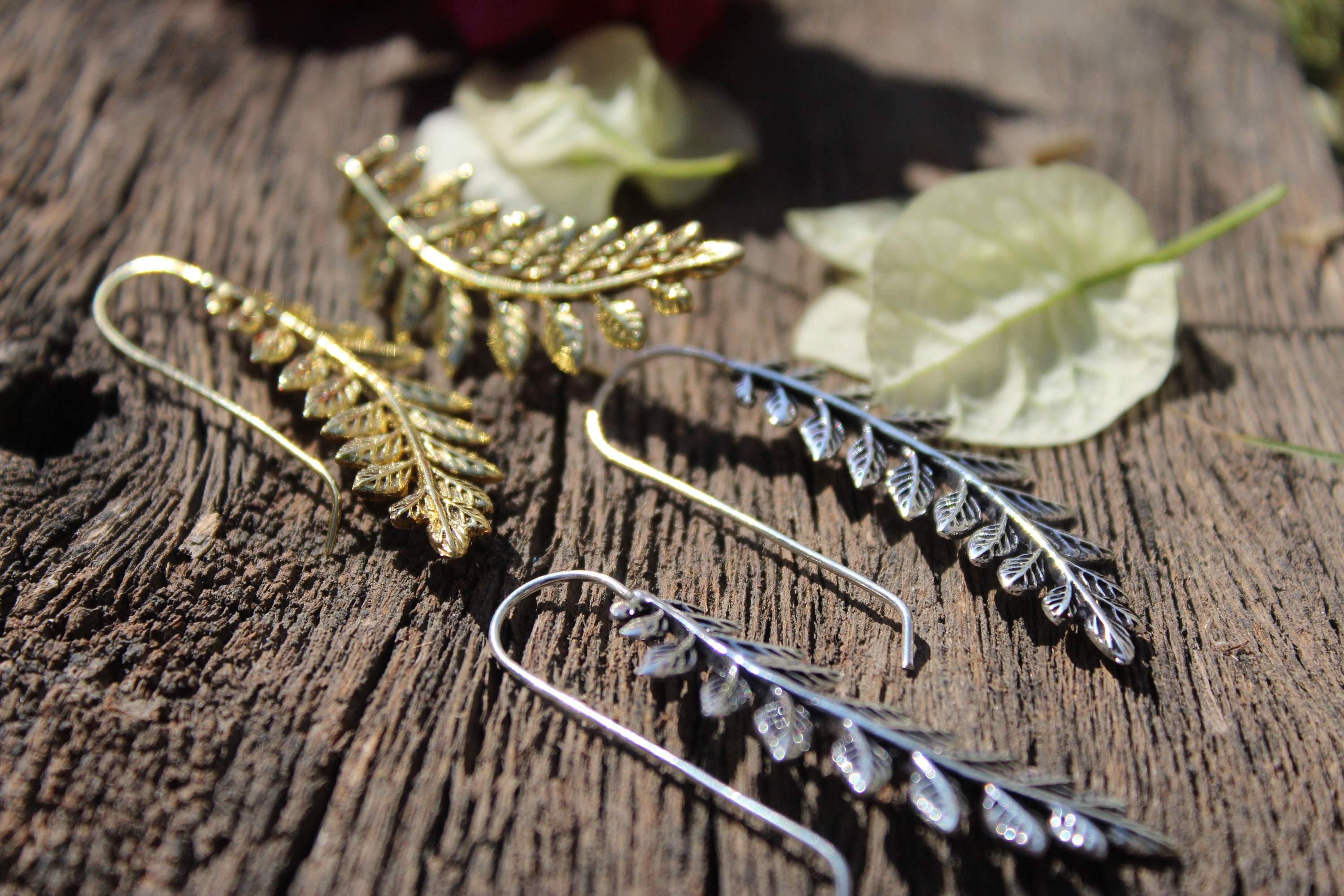 Leaf EarringsFeather EarringsStatement EarringsDangle Drop | Etsy