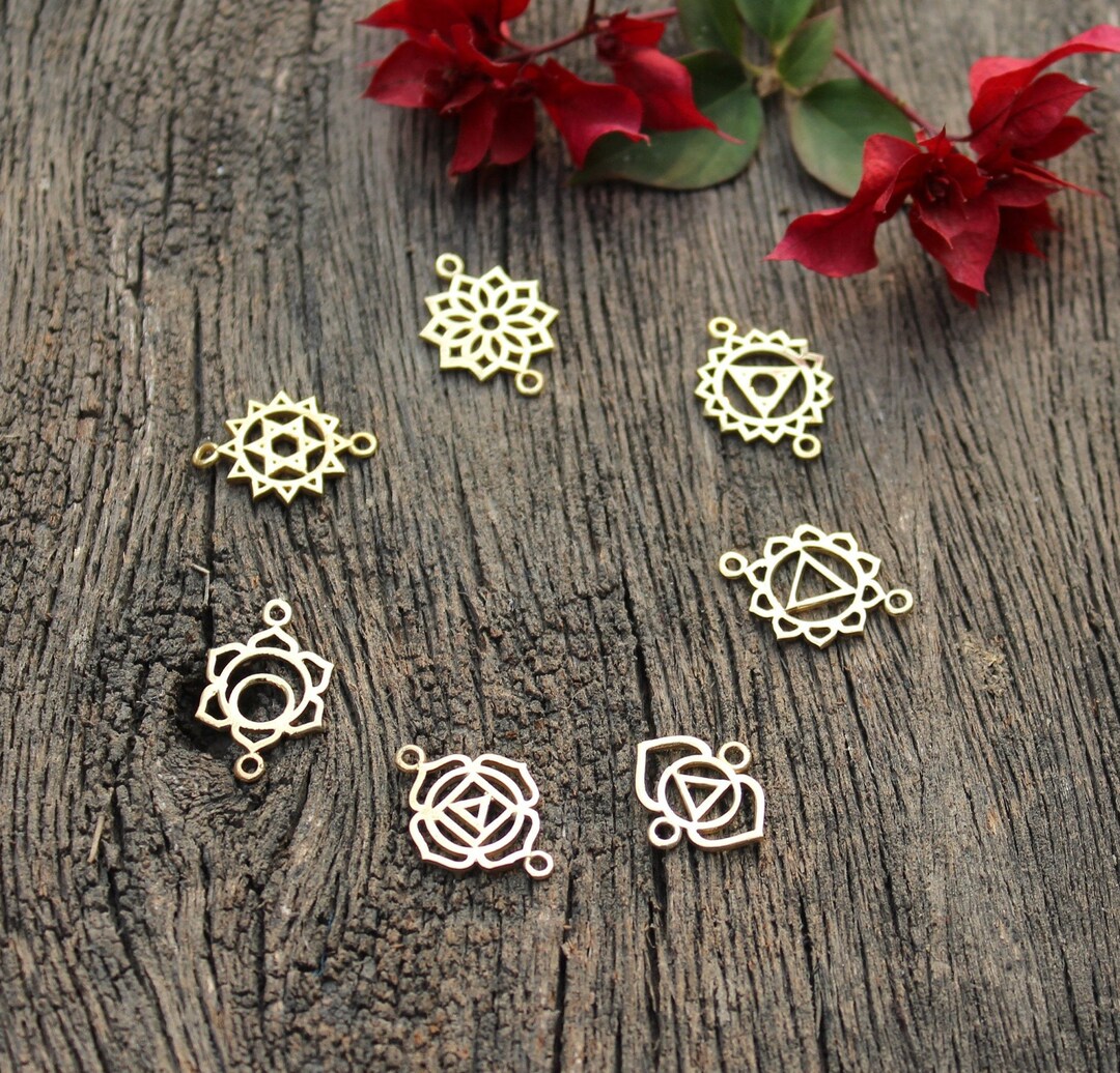 Seven Chakras Charms Set,brass Pendants,brass Charms ,7 Chakras,yoga ...