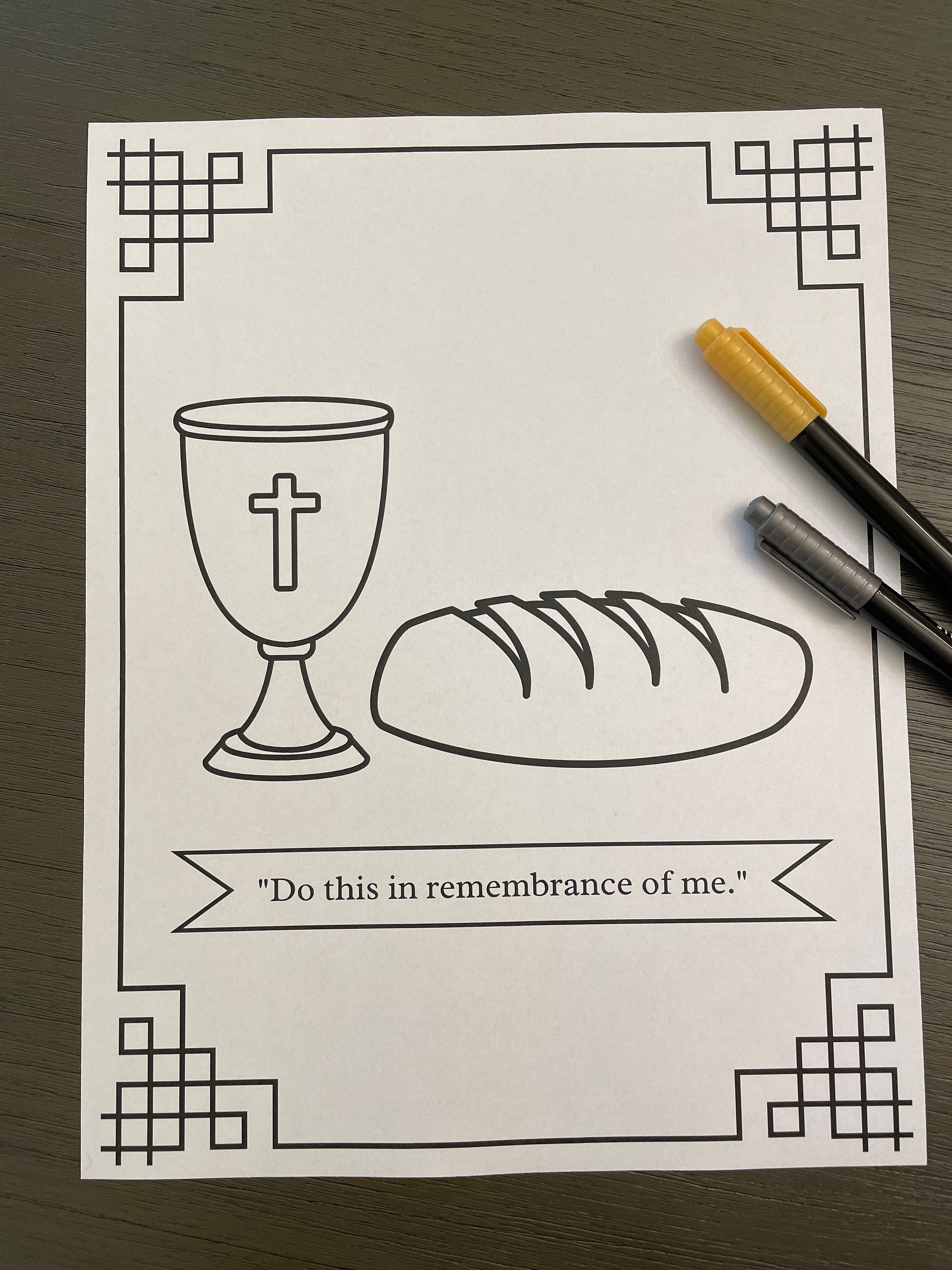 Communion Elements Children's Coloring Page - Etsy