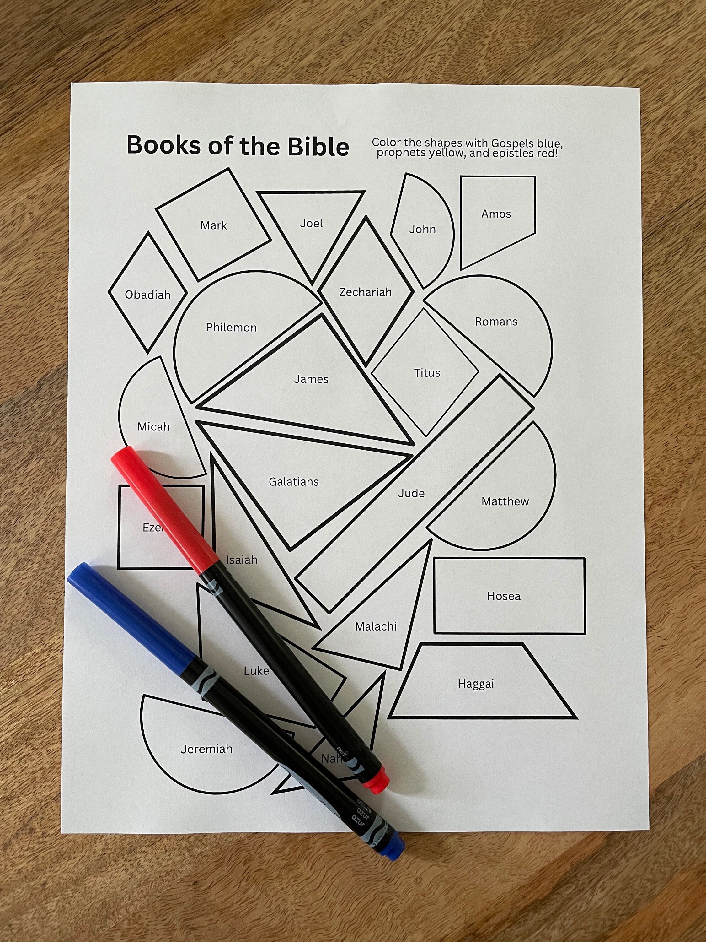Books of the Bible Coloring Activity Page - Etsy