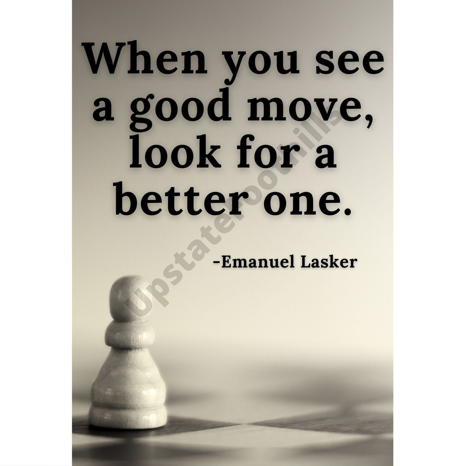 Chess Quote Poster - Digital Download - Emanual Lasker, When You See A ...