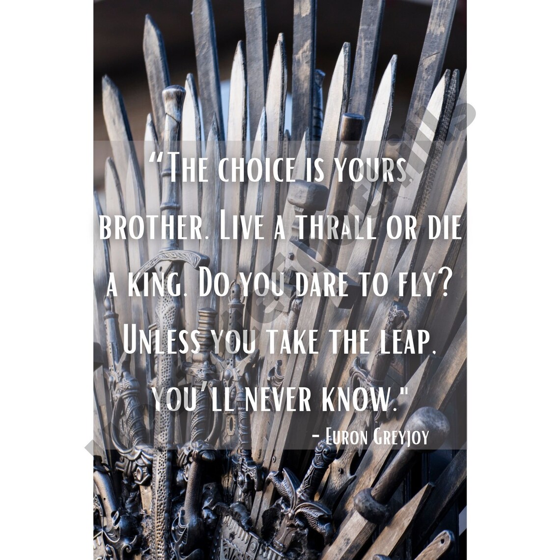 Game of Thrones Euron Greyjoy Quote Poster Digital | Etsy