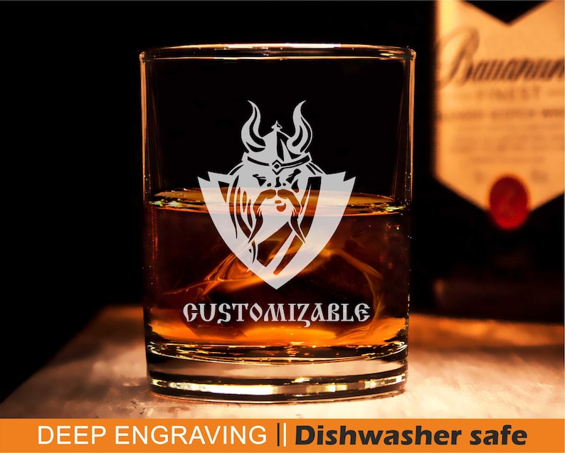 Custom Name, Viking Warrior Engraved Glass, Custom Viking Whiskey Glass ...