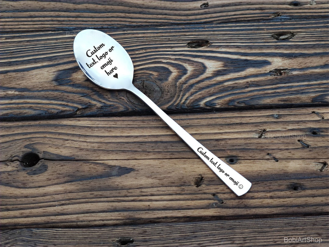 Custom Engraved Spoon With Text or Logo, Personalized Spoon, Engraved ...