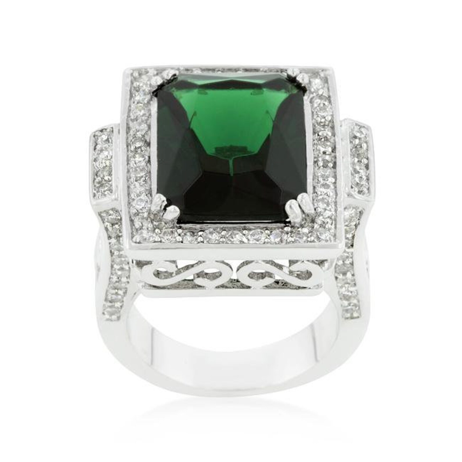 Emerald Green Classic Cocktail Ring - Etsy