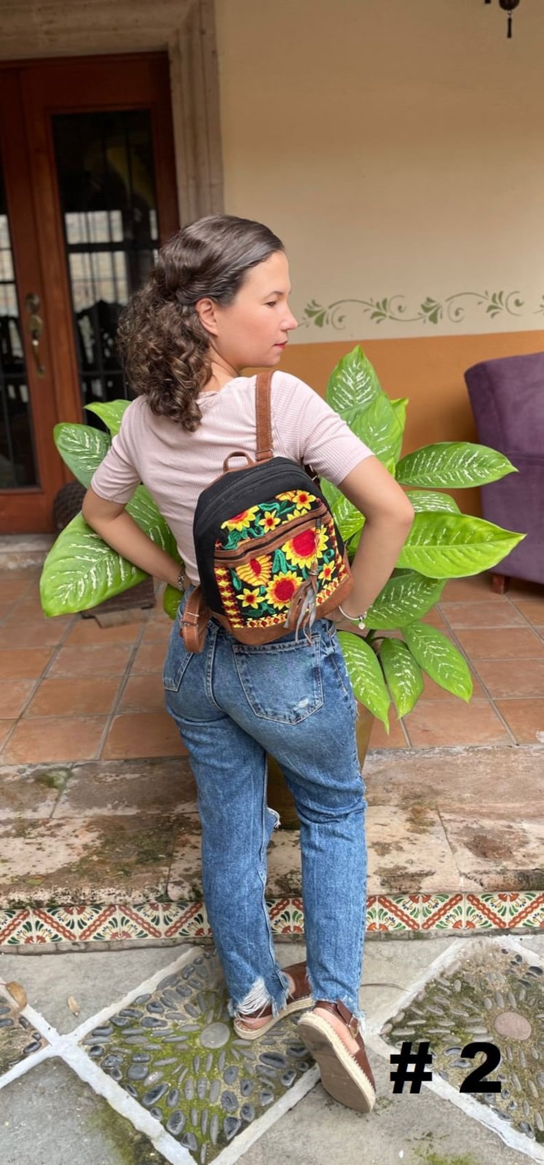 Mexican Backpack With Floral Embroidery Handmade Backpack - Etsy