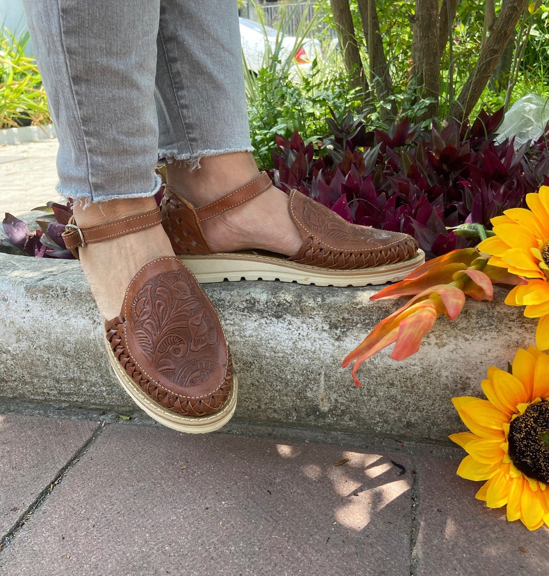 Die-cut Mexican Leather Huaraches - Handmade Mexican Huaraches ...