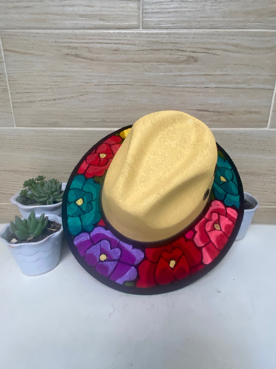Embroidered Hat, Traditional Mexican Floral Hat, Colorful Hat, Hat With ...