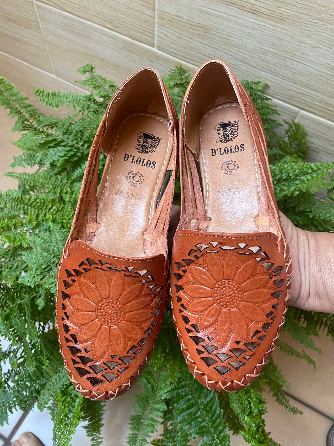 Die-cut Mexican Leather Huaraches, Typical Mexican Shoes, Leather ...