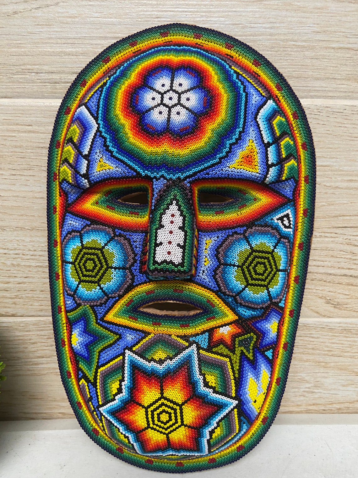 Huichol Mask Huichol Decor Huichol Beadwork Mexican Art - Etsy