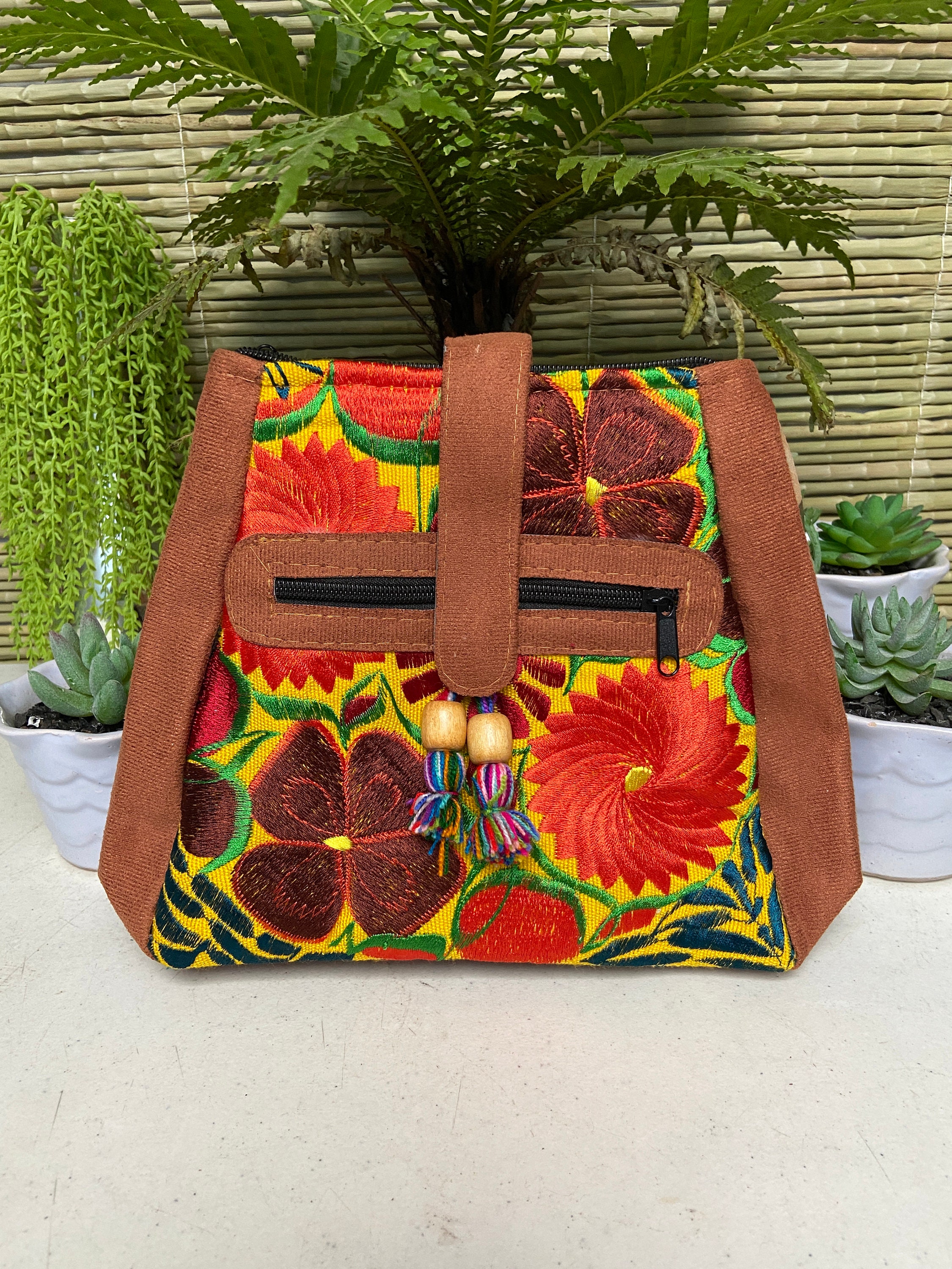Mexican Bag With Floral Embroidery Handmade Bag Traditional - Etsy