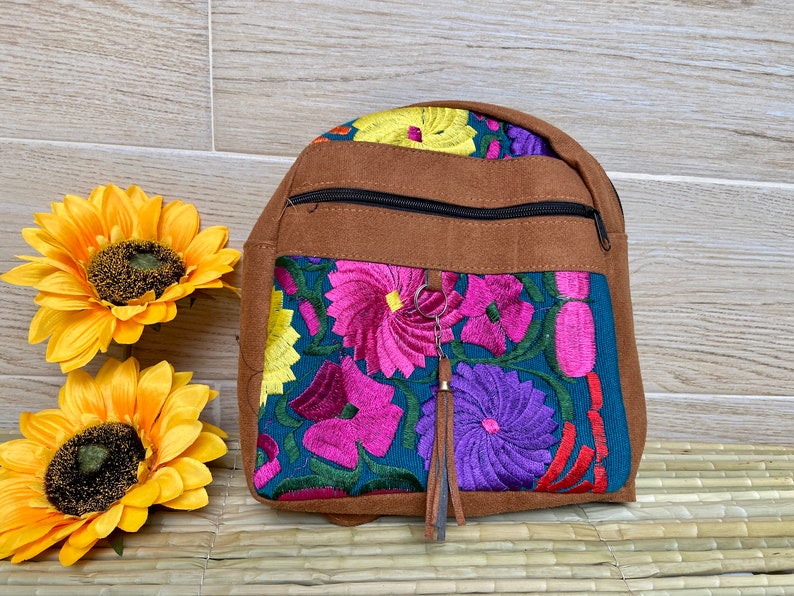Mexican Backpack With Floral Embroidery Handmade Backpack - Etsy