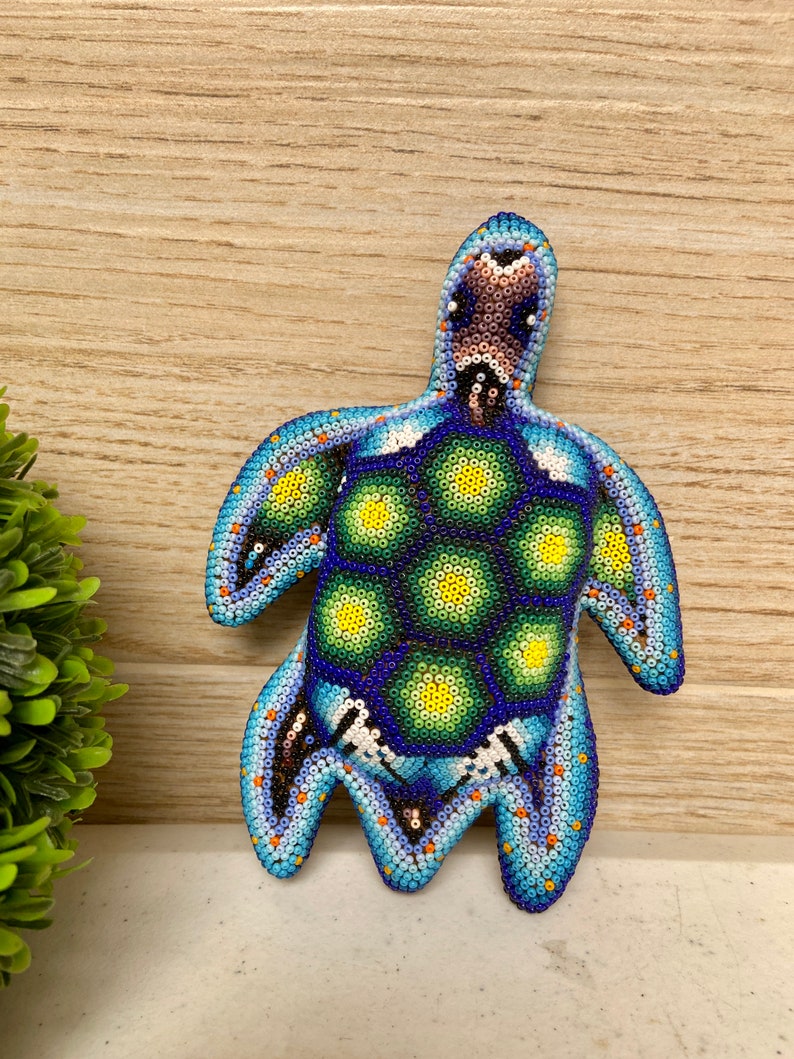 Huichol Beaded Turtle Statue: Mexican Folk Art Decor - Etsy