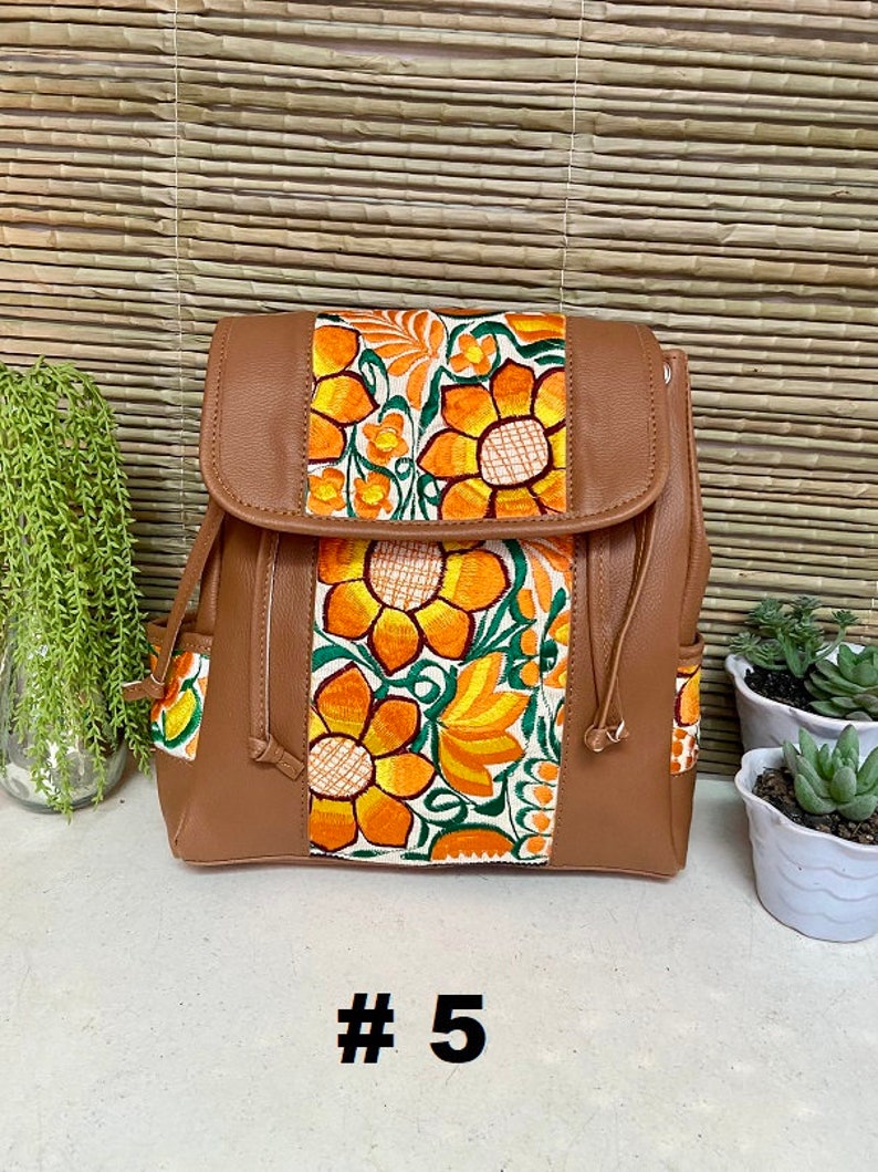 Mexican Backpack With Floral Embroidery Handmade Backpack - Etsy