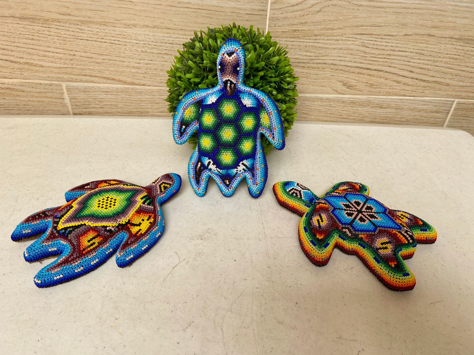 Huichol Beaded Turtle Statue: Mexican Folk Art Decor - Etsy